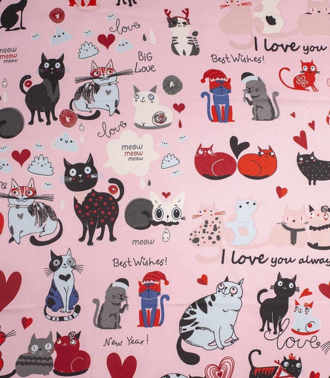 Delikatna kolorowa chusta apaszka Koty Kotki (9633 / MDB-8B) - Agrafka