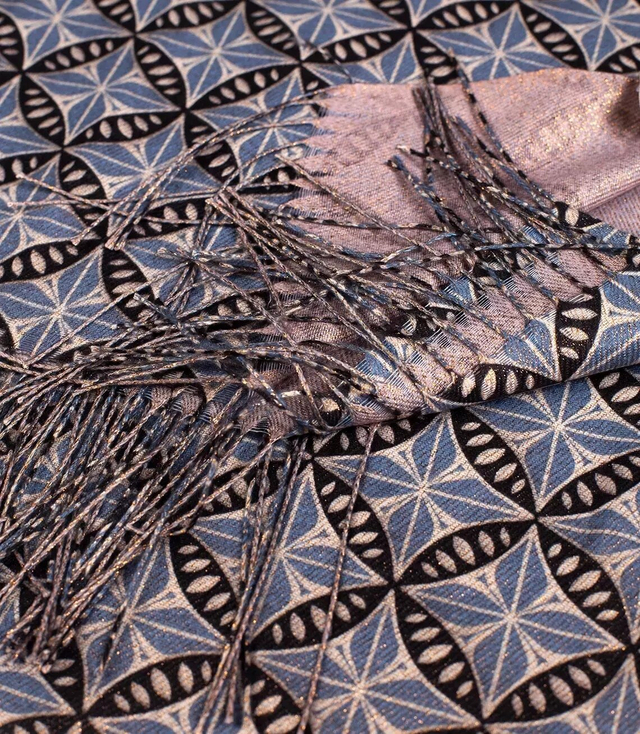 Błyszczący szal szalik złota nitka ORIENT (13540 / AX-91#1) - Agrafka