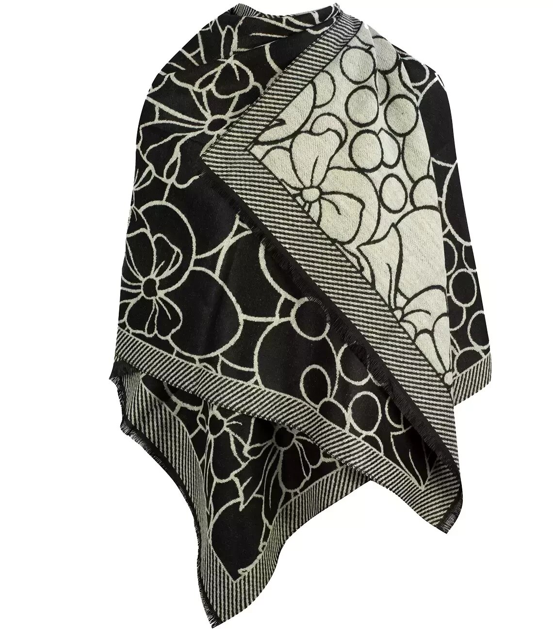 Szal szalik elegancka chusta pashmina kokardki (13275 / AX-100#5) - Agrafka