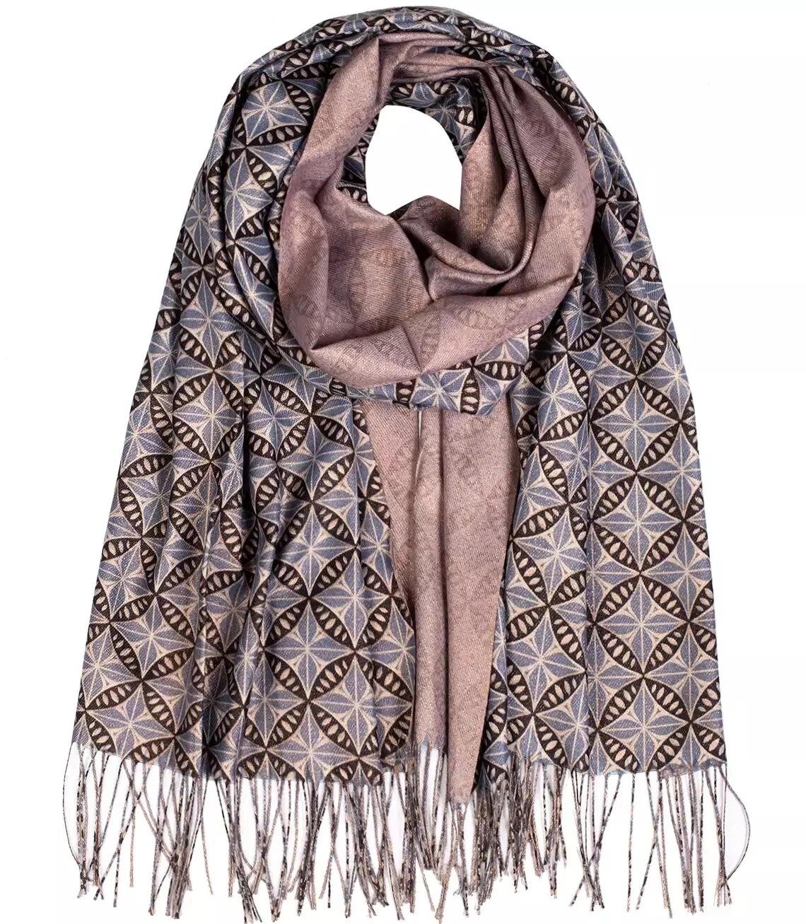 Błyszczący szal szalik złota nitka ORIENT (13540 / AX-91#1) - Agrafka