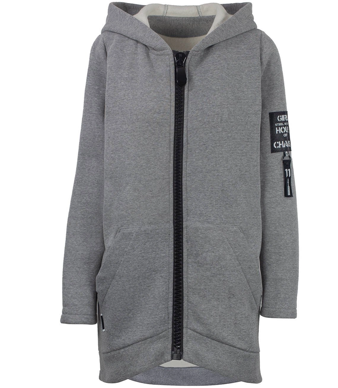 Designerska długa bluza parka FASHION (8188 / B479) - Agrafka