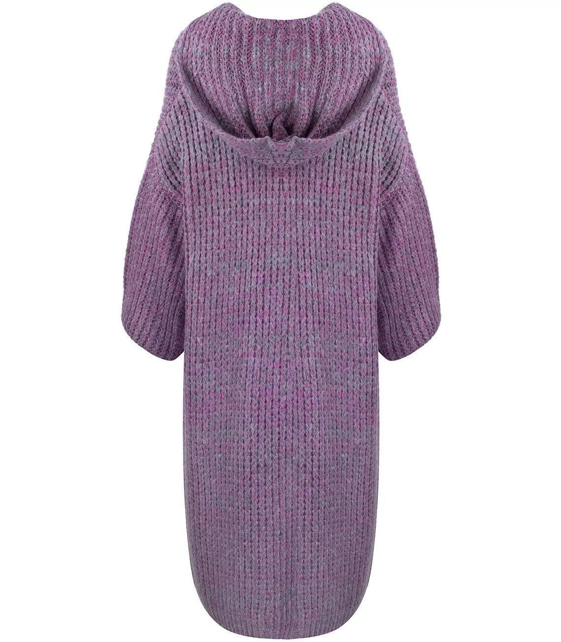 Długi ciepły kardigan sweter gruby splot VALERIA (16365 / ONA006) - Agrafka