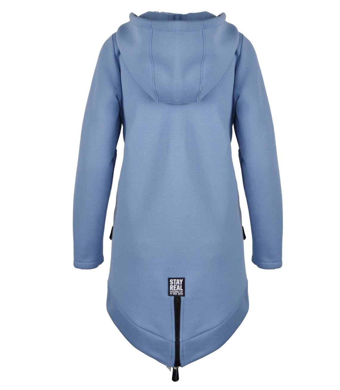 Długa bluza damska z kapturem parka gruba ciepła (5521 / B478) - Agrafka